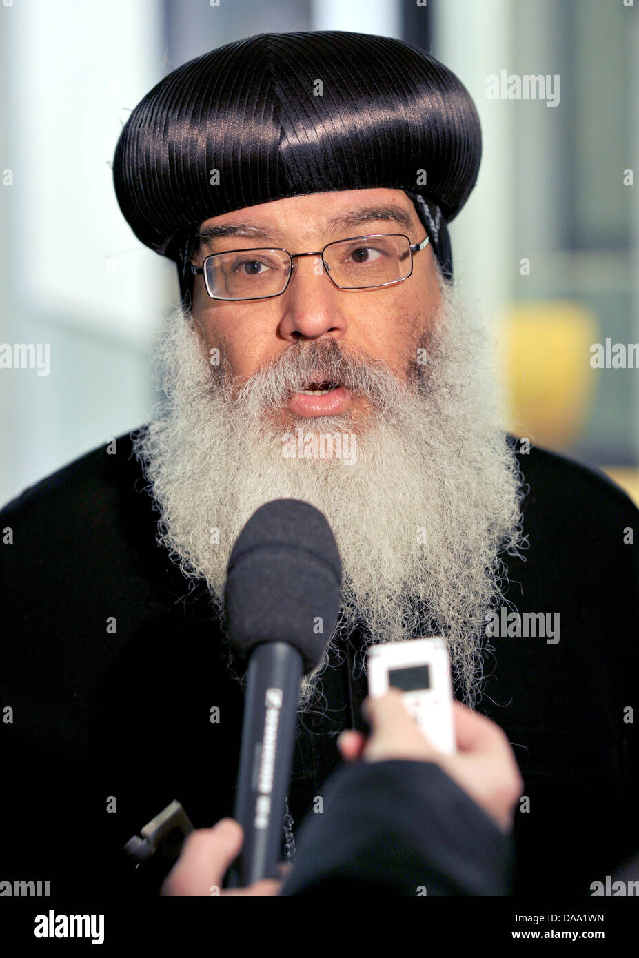 The Bishop of the Coptic Chruch in Germany, Anba Damian, speaks at a ...