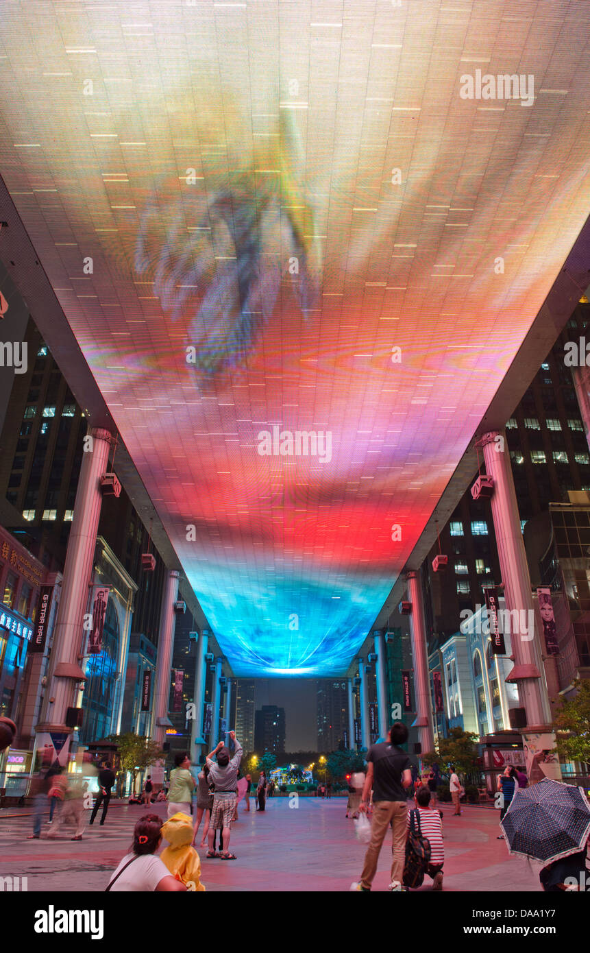 View of the largest LED display of its kind in the world, spanning 250m ...