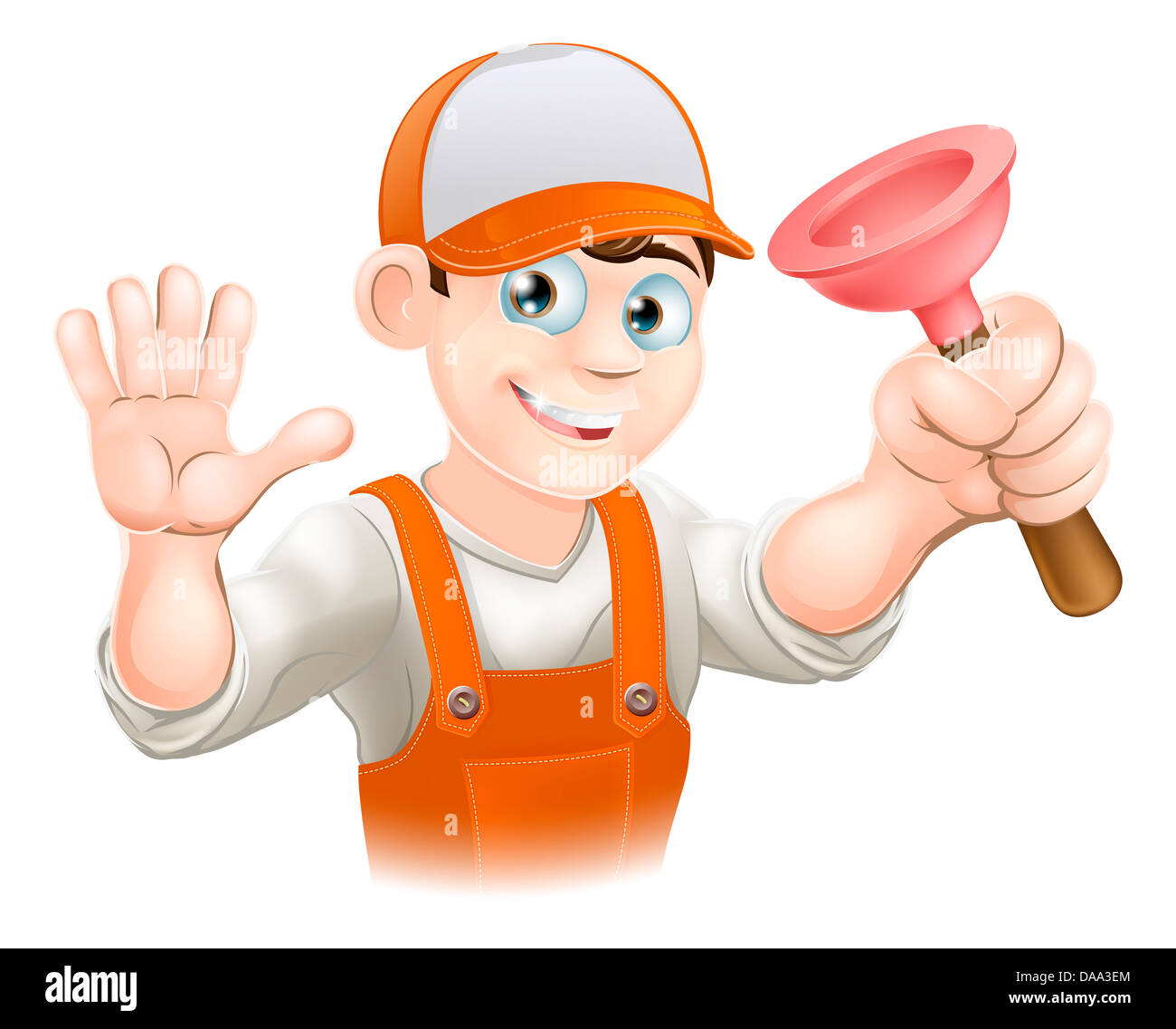 Happy worker stick cartoon hi-res stock photography and images - Alamy