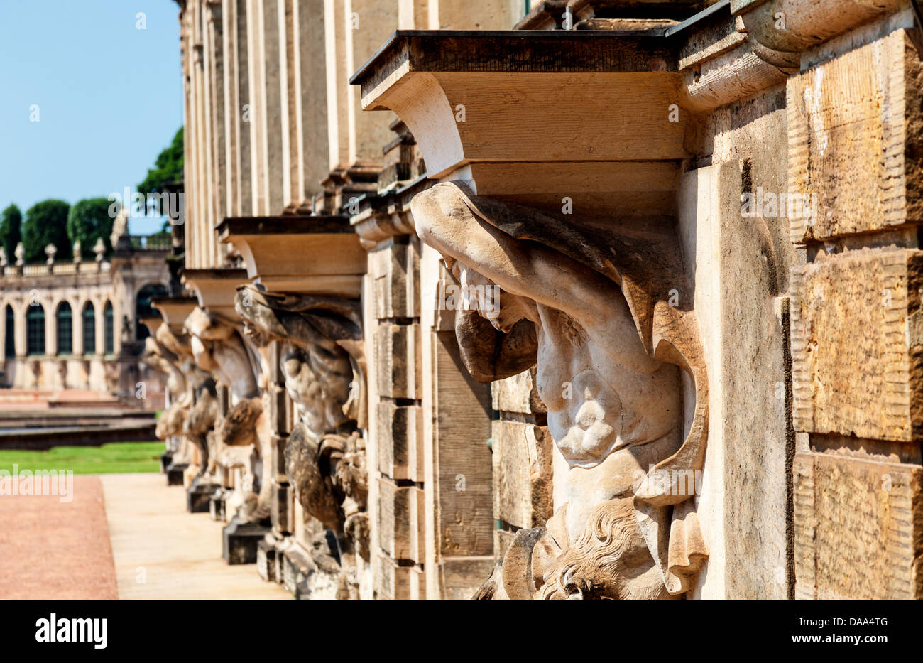 Sculpture Atlant support columns Stock Photo - Alamy