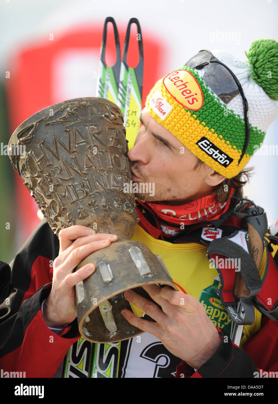 The victorious Felix Gottwald from Austria cheers during the medal ...