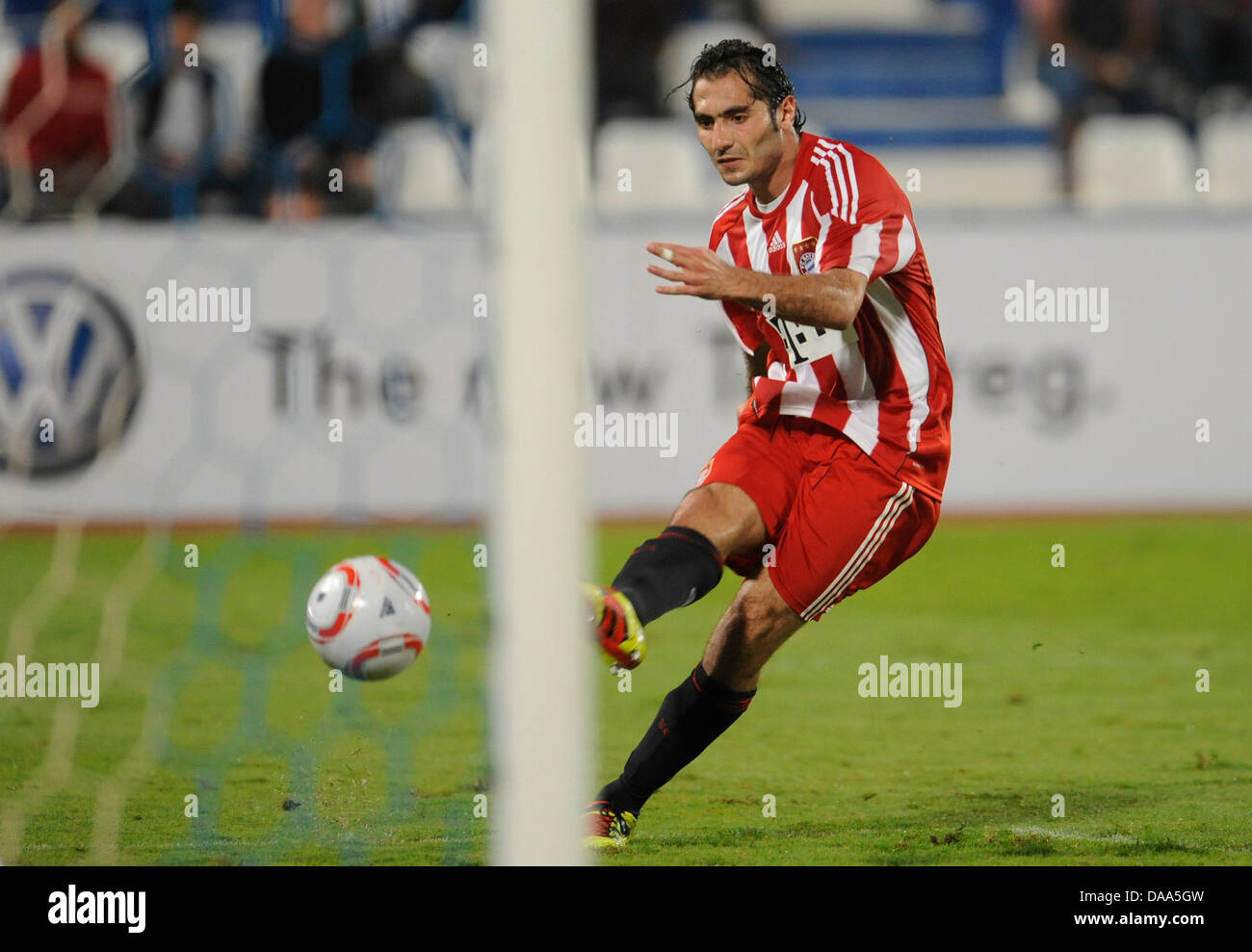 Hamit Altintop of FC Bayern Munich scores the 4-0 goal during a test ...