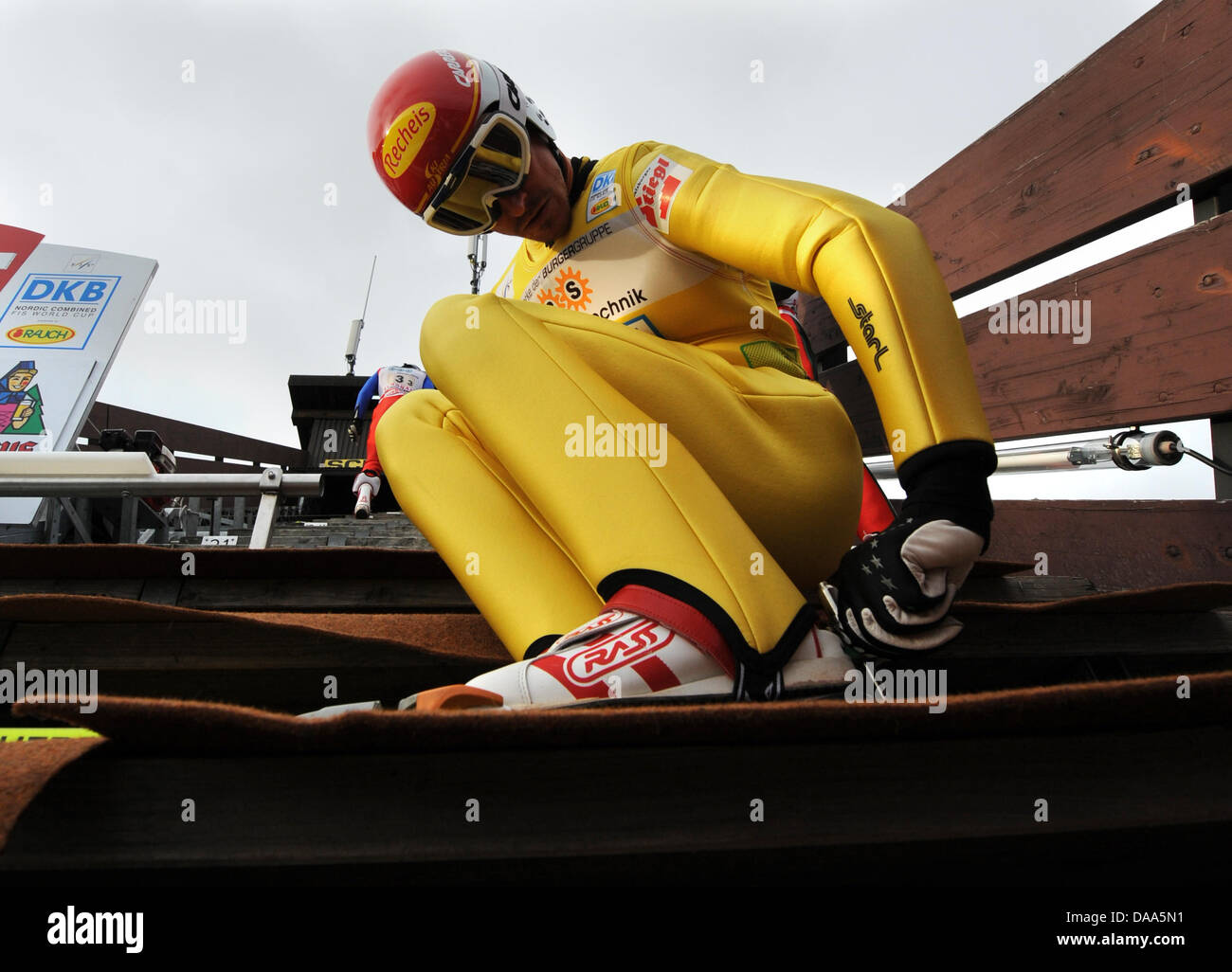 Felix Gottwald from Austria prepares for his jump during the Nordic ...