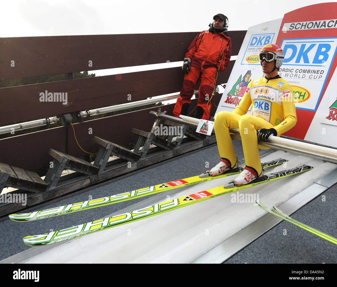 Felix Gottwald from Austria prepares for his jump during the Nordic ...