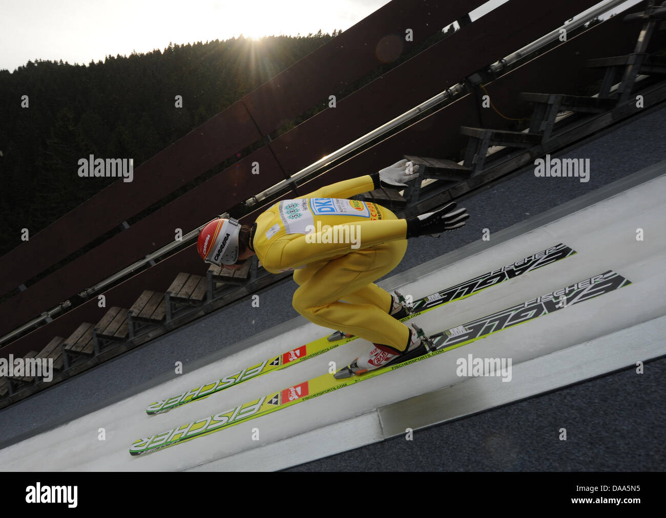 Felix Gottwald from Austria jumps during the Nordic combined team ...