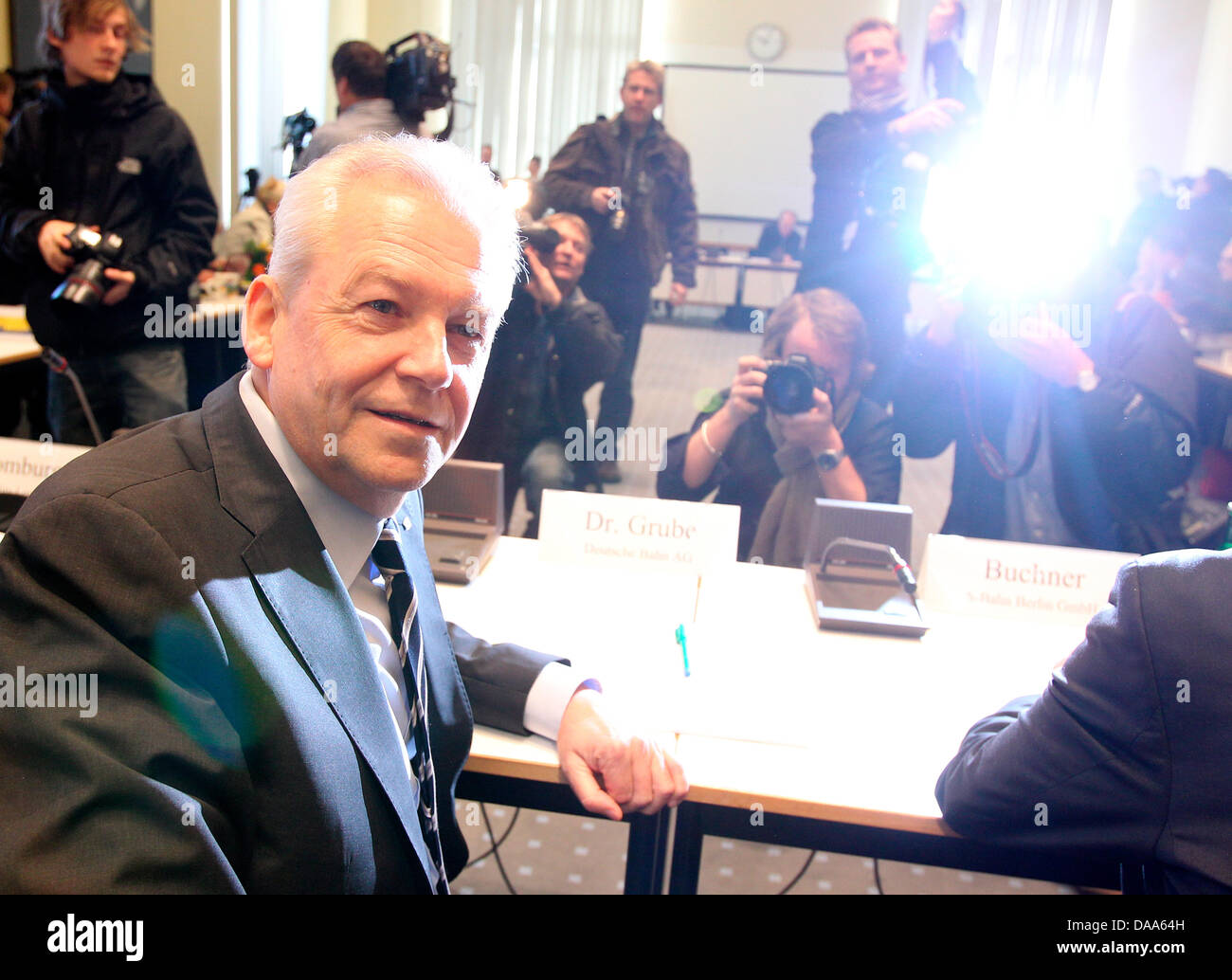 Deutsche Bahn CEO Ruediger Grube arrives to give evidence to the Berlin ...