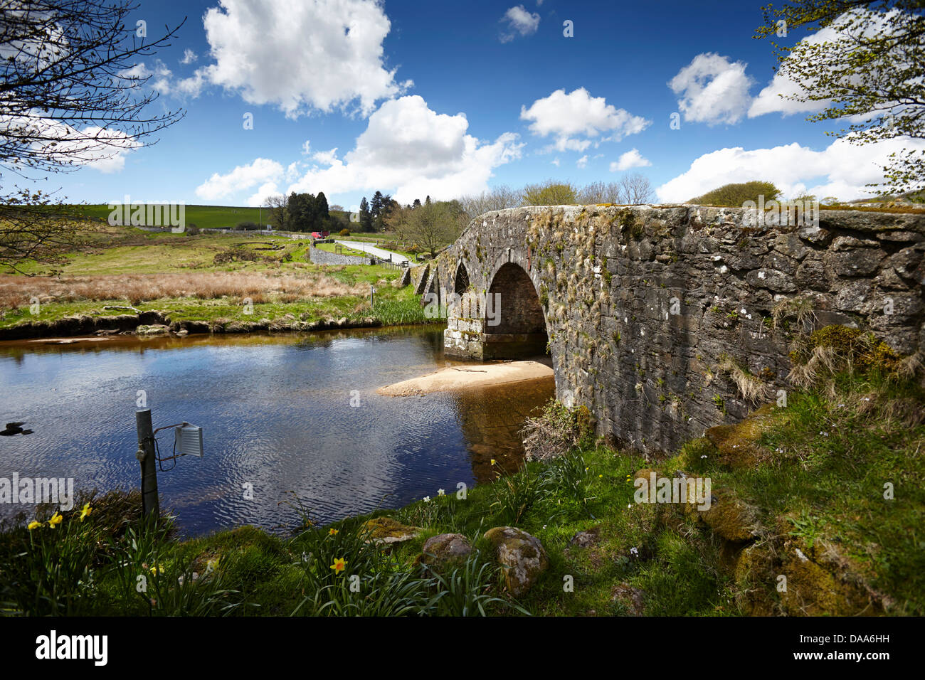 Turnpike bridge at Two Bridges on Dartmoor. Near Princetown. Devon ...