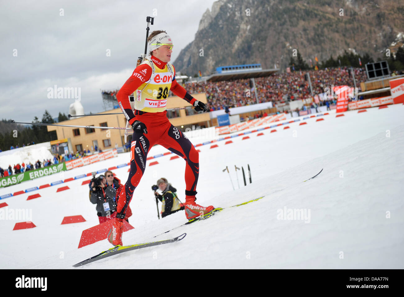 Norwegian biathlete Tarjei Boe is pictured at the cross-country run ...