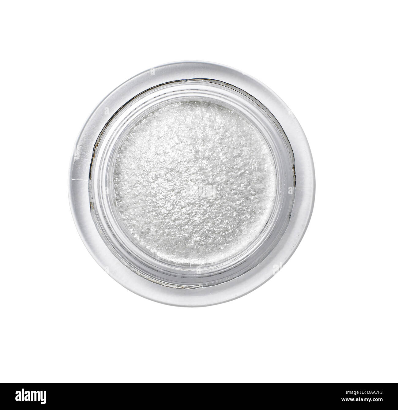 silver eyeshadow pot cut out onto a white background Stock Photo - Alamy