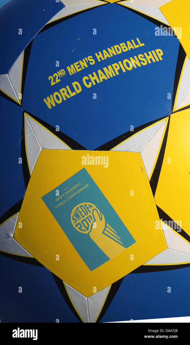 The lettering '22nd Men's Handball World Championship' is featured on ...