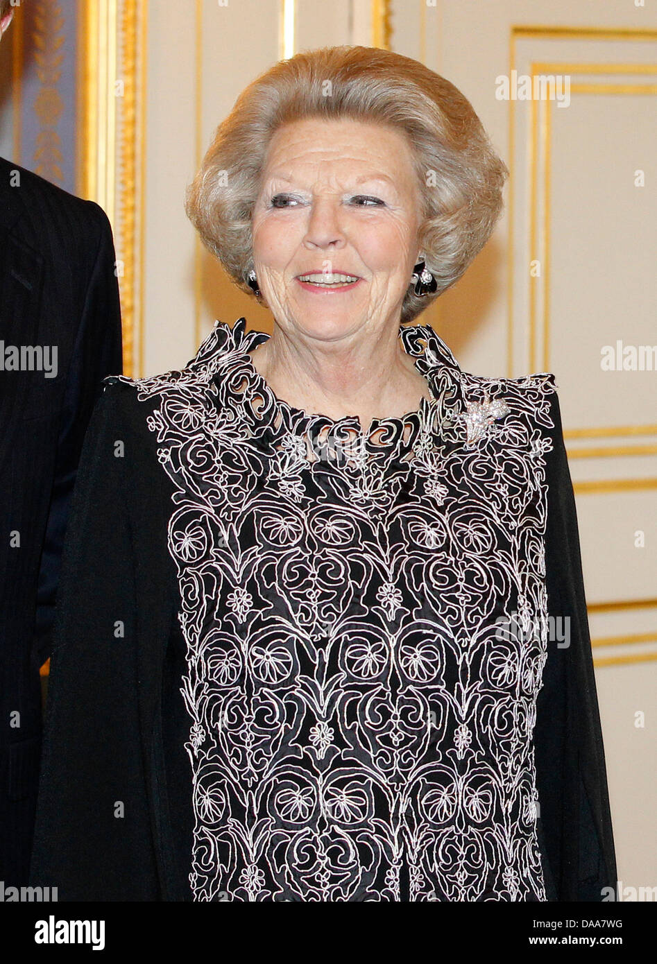 Dutch Queen Beatrix smiles in the Palace Noordeinde, while welcoming ...