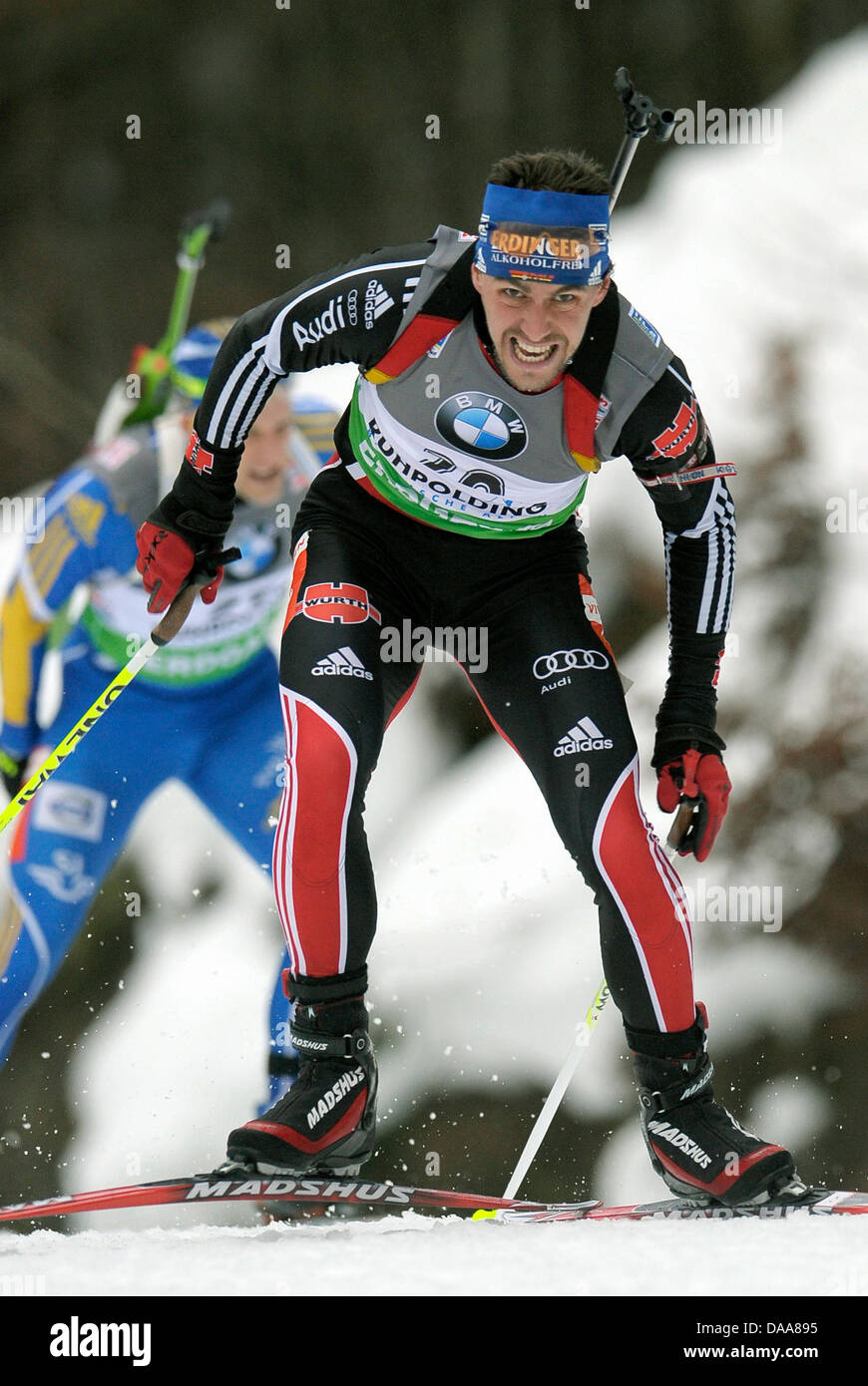 Germany's Michael Greis competes in the Men 10km Sprint at the biathlon ...
