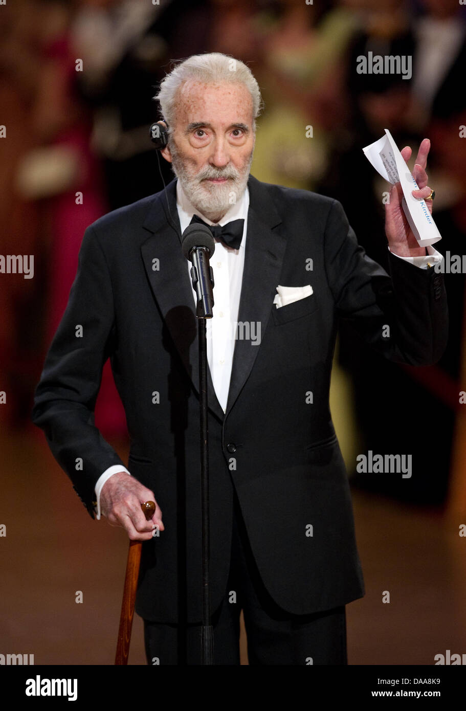 British actor and UNICEF Ambassador Christopher Lee is a guest at the ...