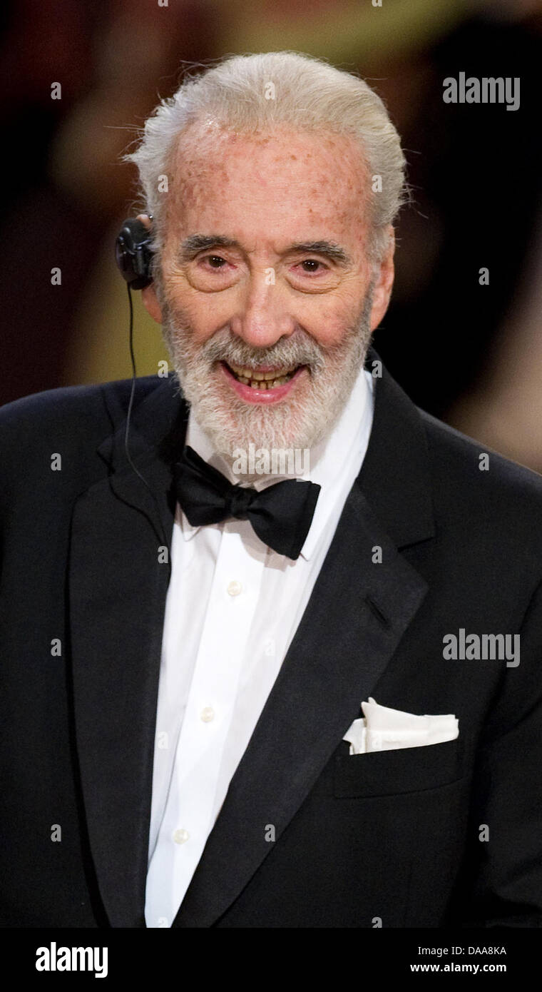 British actor and UNICEF Ambassador Christopher Lee is a guest at the ...