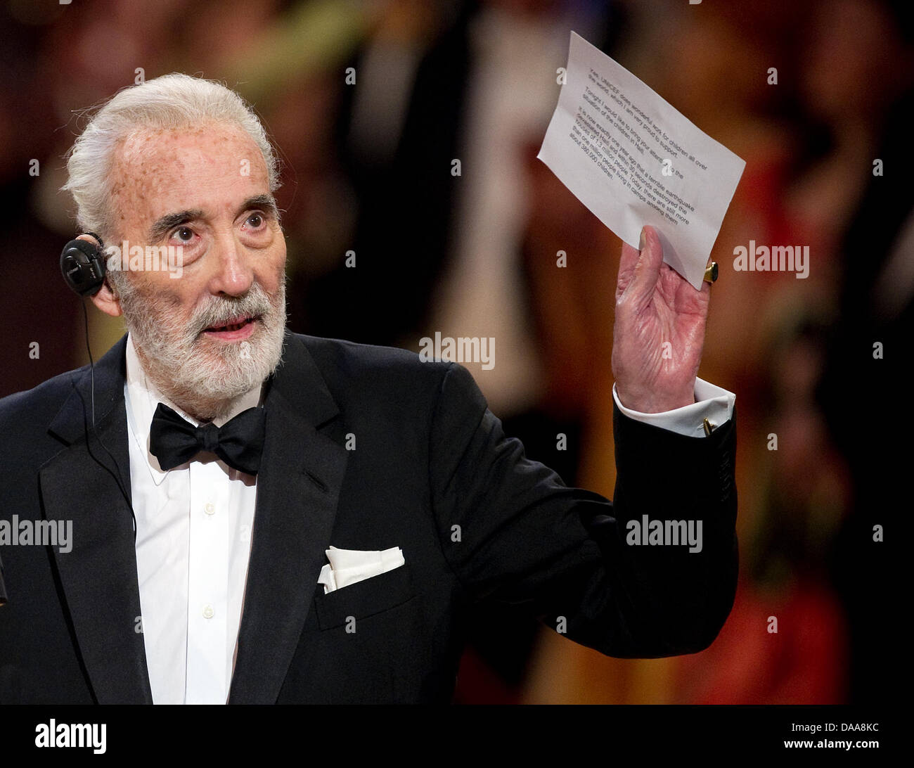 British actor and UNICEF Ambassador Christopher Lee is a guest at the ...