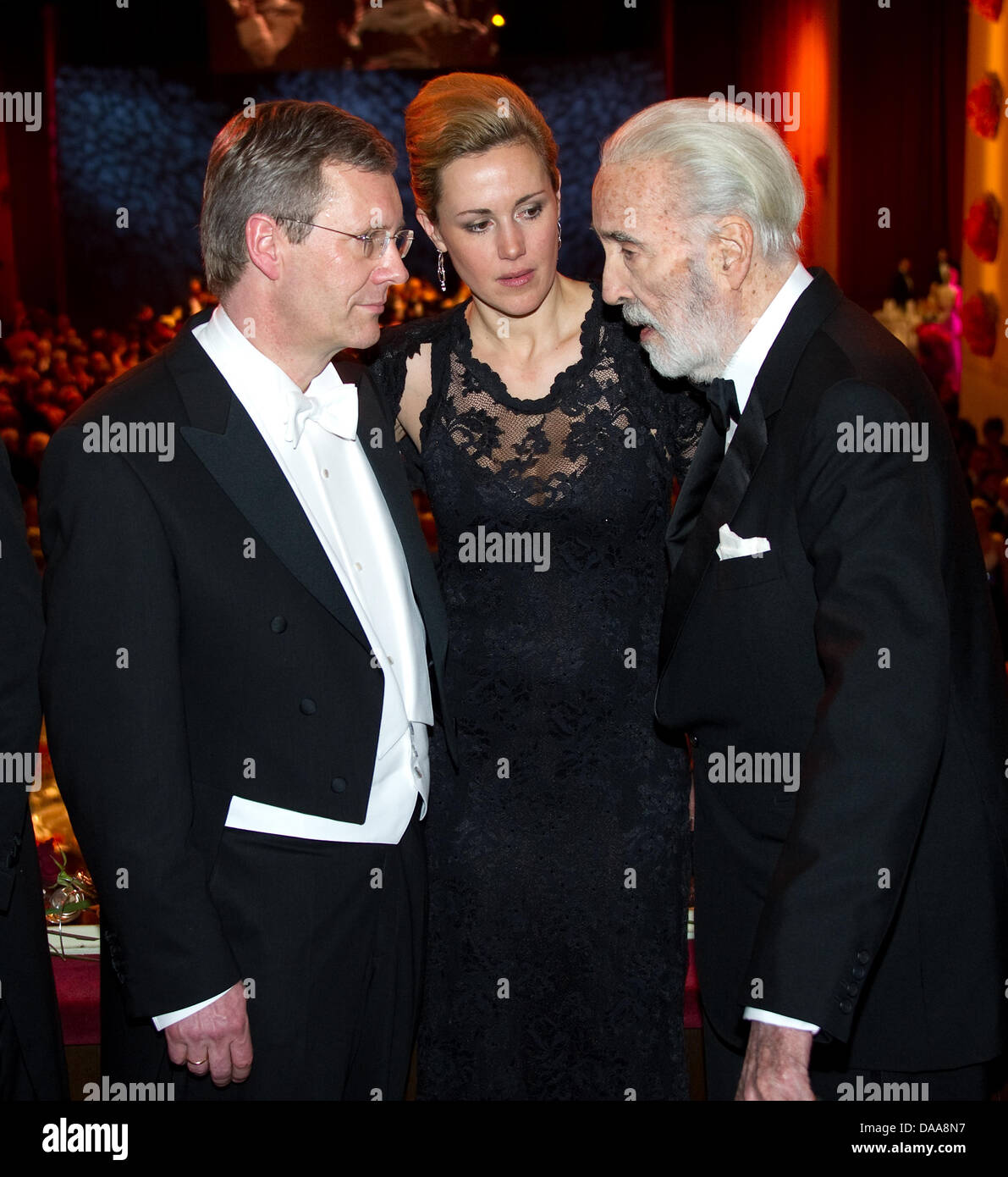German Federal President Chrisitan Wulff and his wife Bettina speak ...