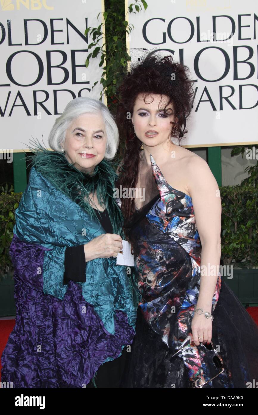 US actress Helena Bonham Carter (R) and her mother Elena arrives at the ...