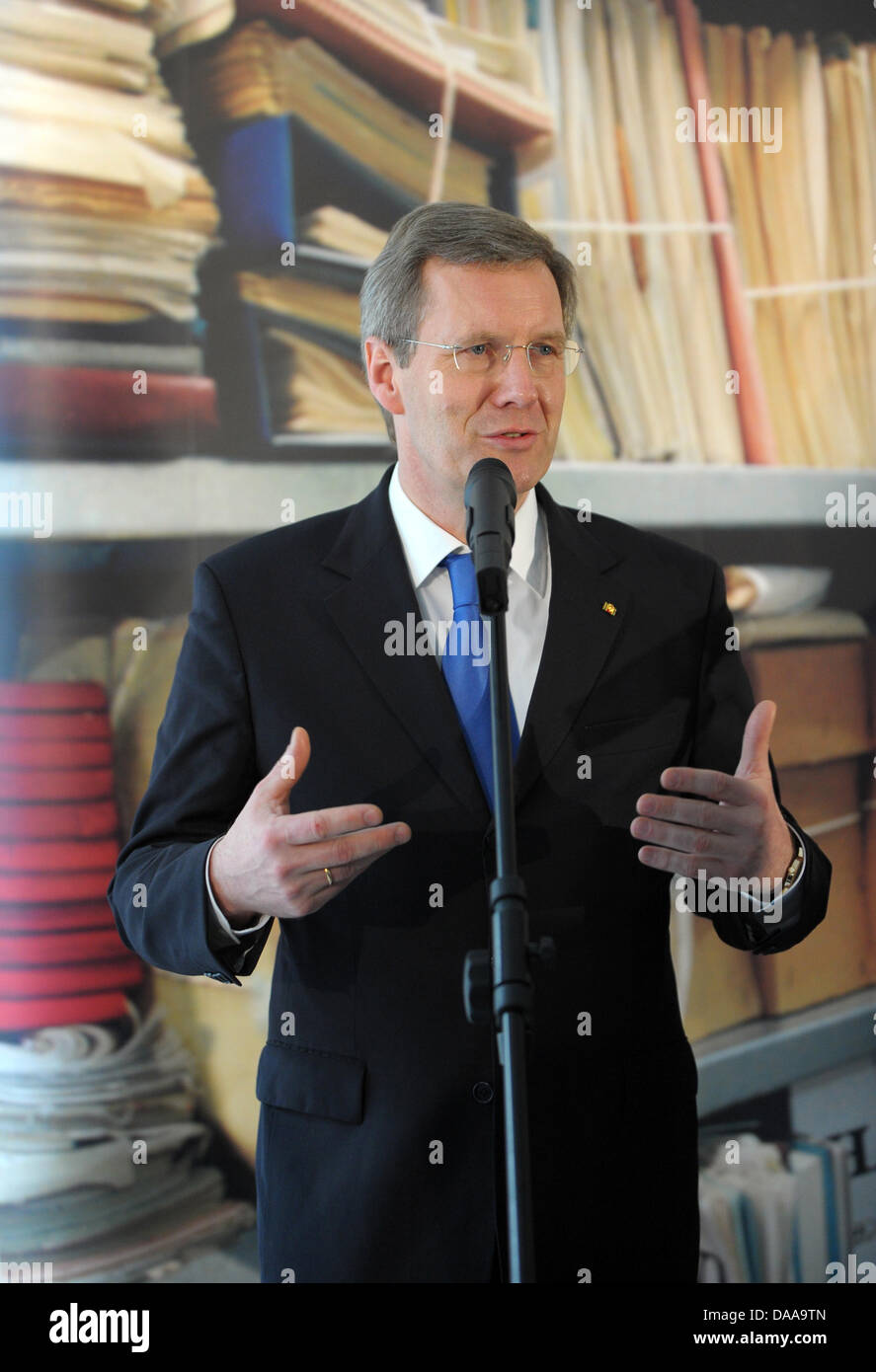 German President Christian Wulff delivers apseech as he inaugurates ...