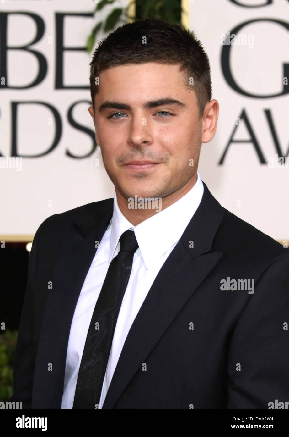 US actor Zac Efron arrives at the 68th Golden Globe Awards presented by ...
