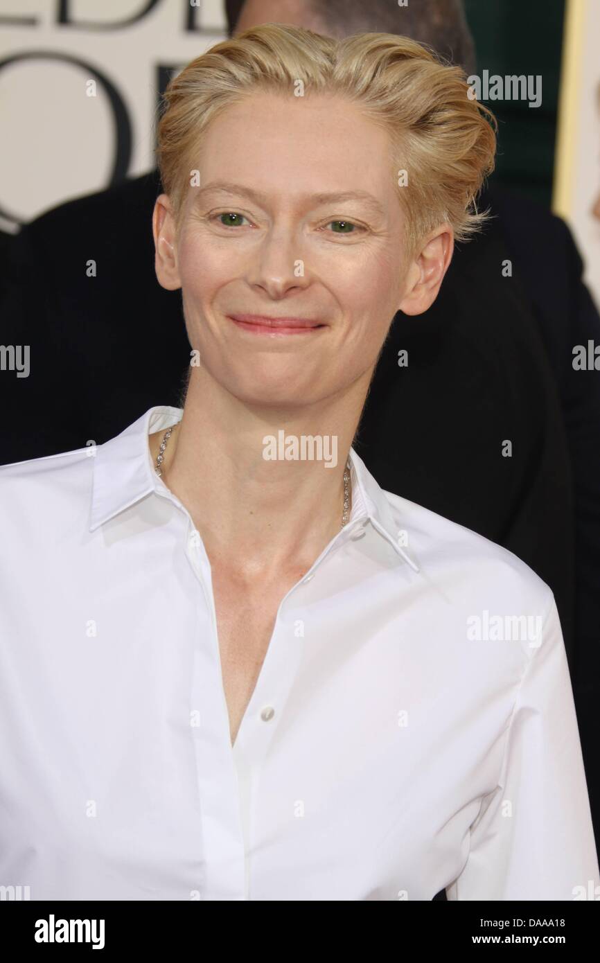 British actress Tilda Swinton arrives at the 68th Golden Globe Awards ...