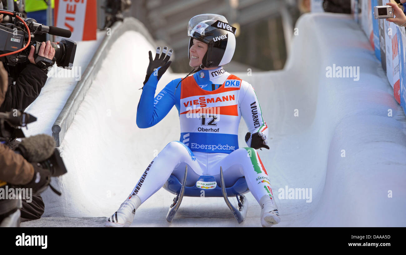 Italy's Sandra Gasparini competes in the Women's Single at the luge ...