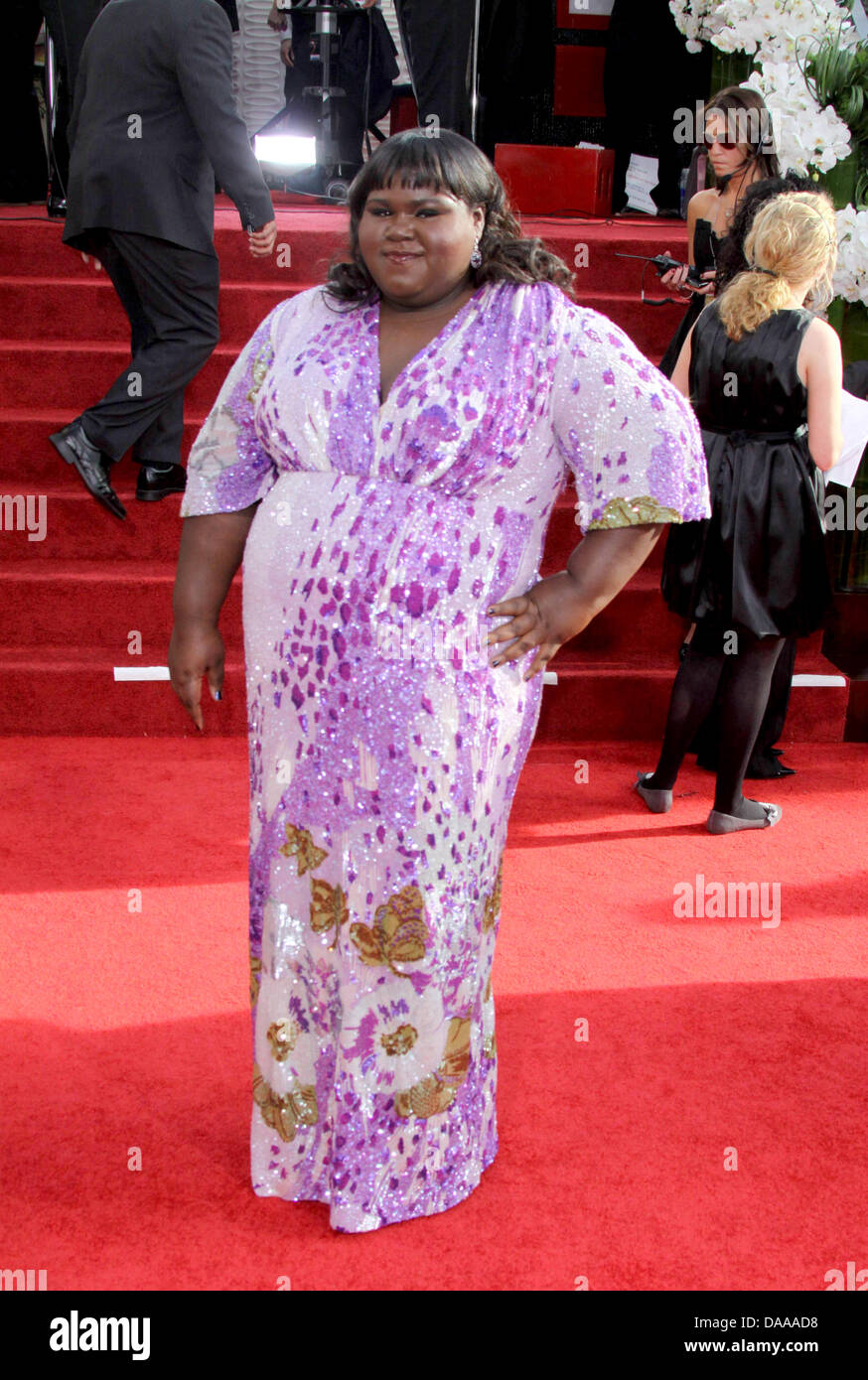 Actress Gabourey Sidibe and guest arrives at the 68th Golden Globe ...