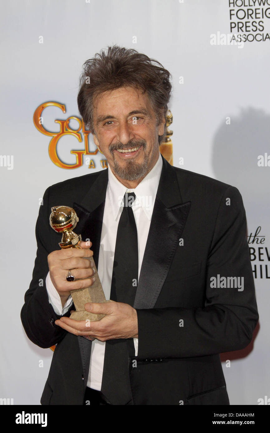 US actor Al Pacino holds up his award for 'Best Performance by and ...
