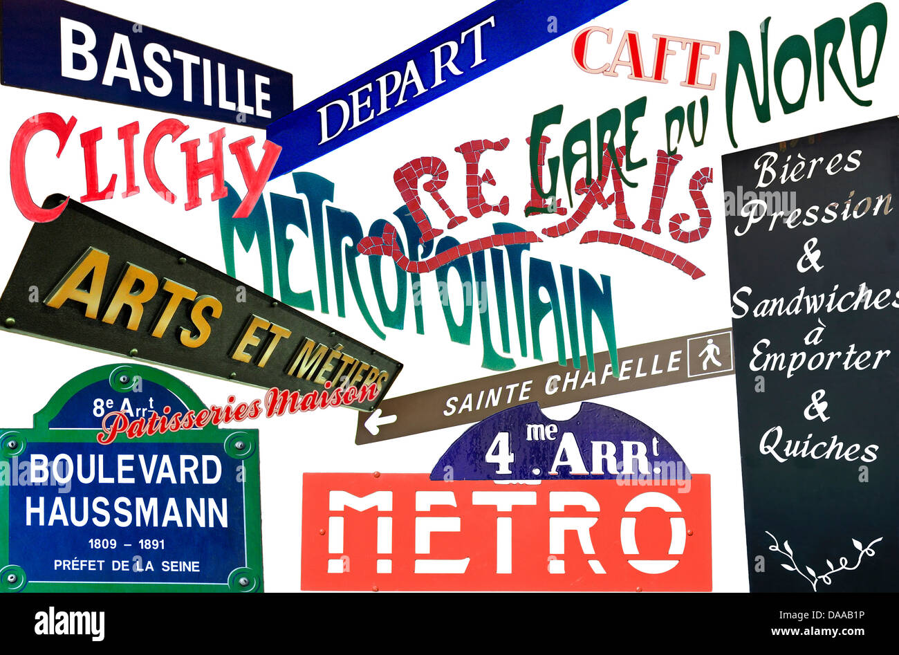 Paris, France. Typical signs Stock Photo - Alamy