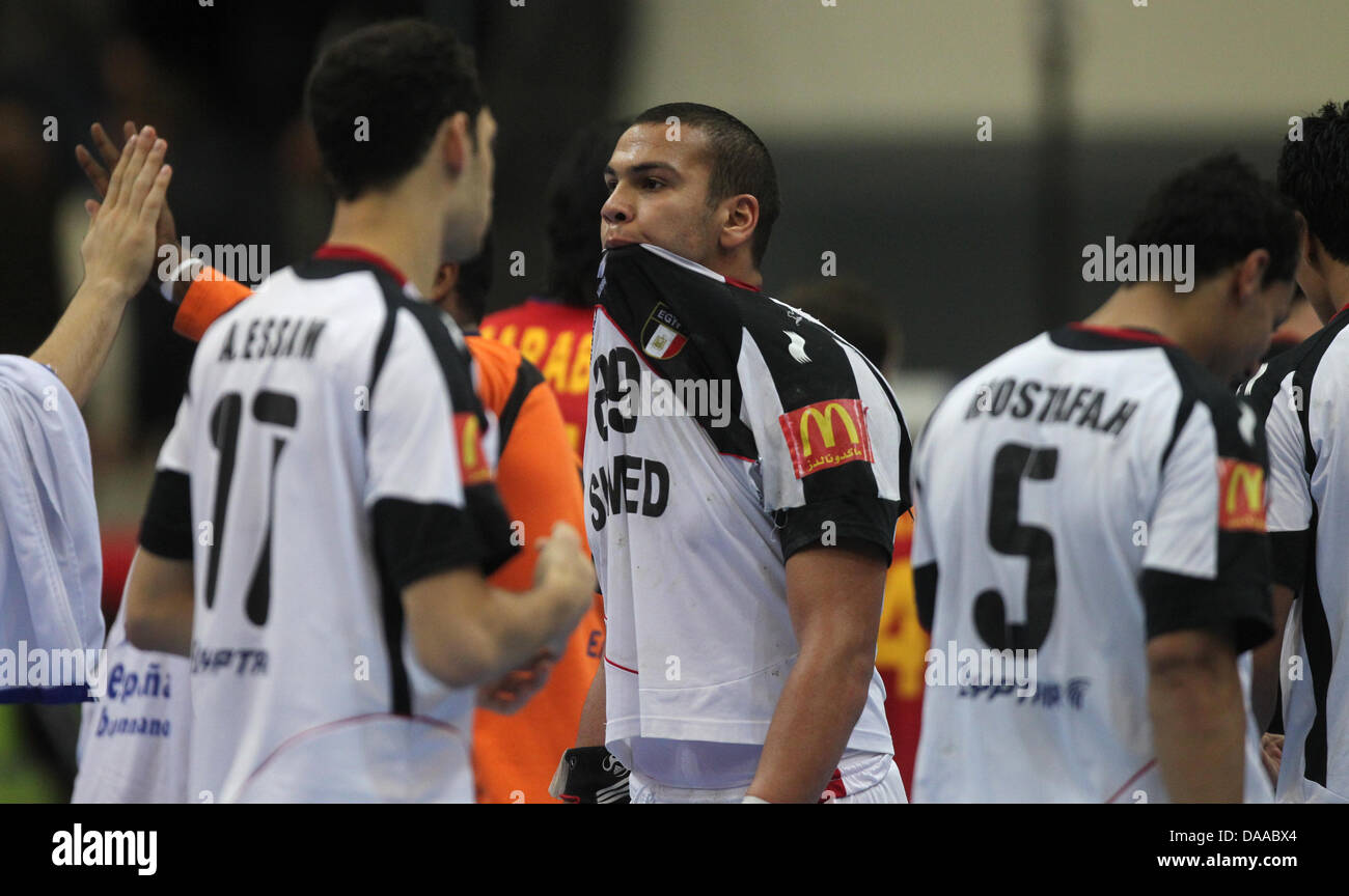Mohamed Mamdouh of Egypt reacts after the Men's Handball World ...