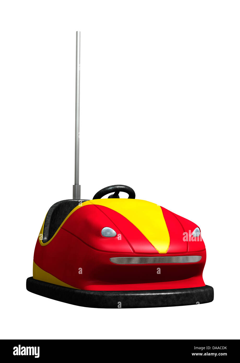 3D digital render of a red bumper car isolated on white background ...