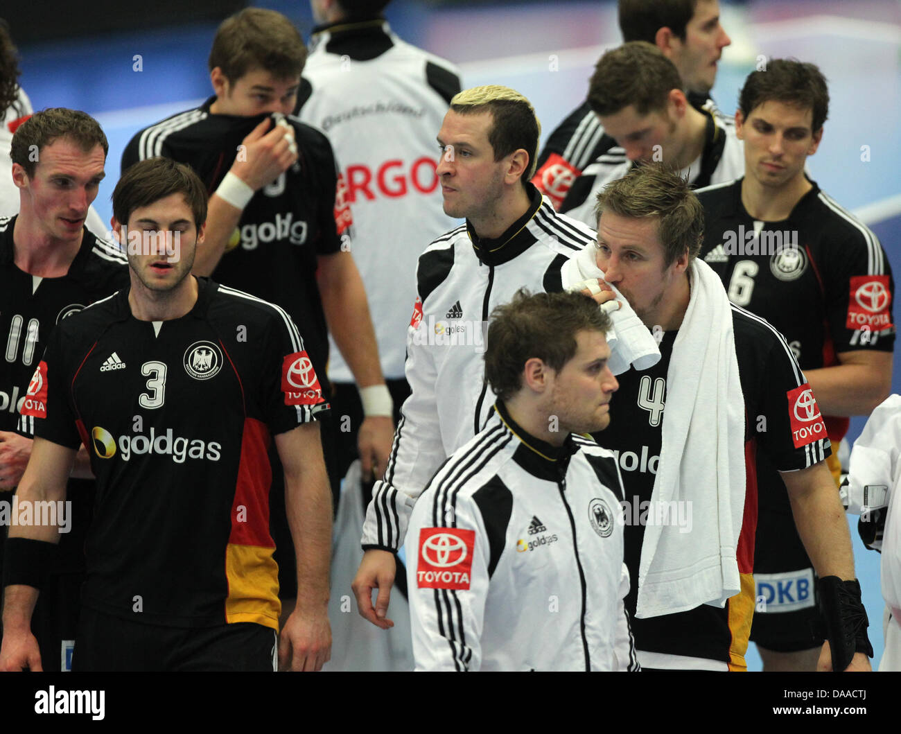 (L-R) Holger Glandorf, Uwe Gensheimer, Jakob Heinl, Pascal Hens ...