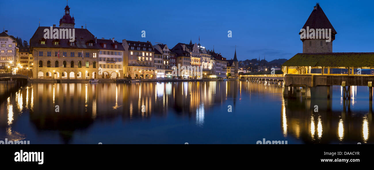 Lucerne, Luzern, Switzerland, Europe, canton, town, city, river, flow ...
