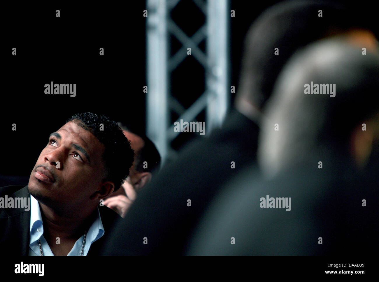 The Cuban boxer Odlanier Solis posing at the 'Lanxess-Arena' in ...