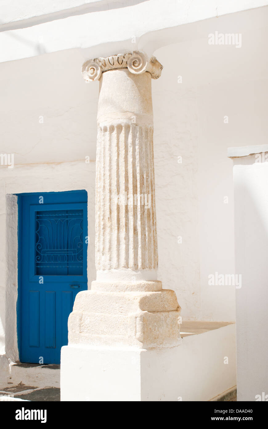 Traditional greek ionian pillar on Sifnos island, Greece Stock Photo ...