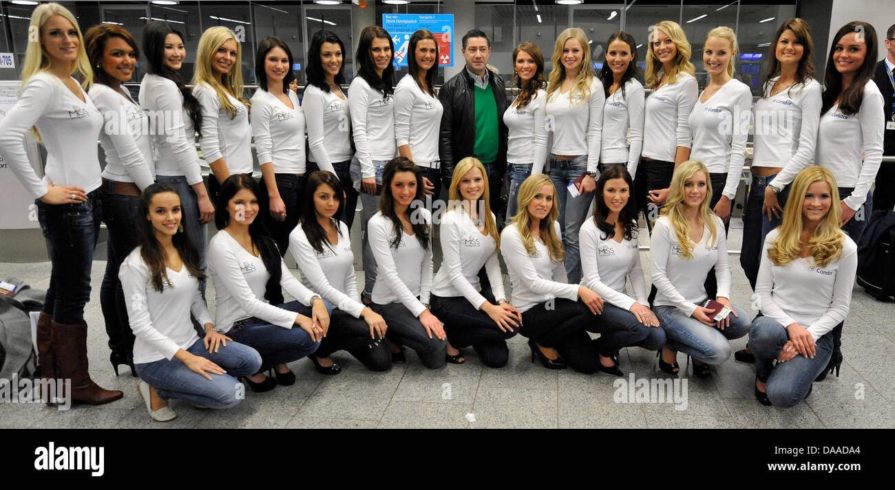 Aspirants for the title Miss Germany 2011' pose for a picture with ...