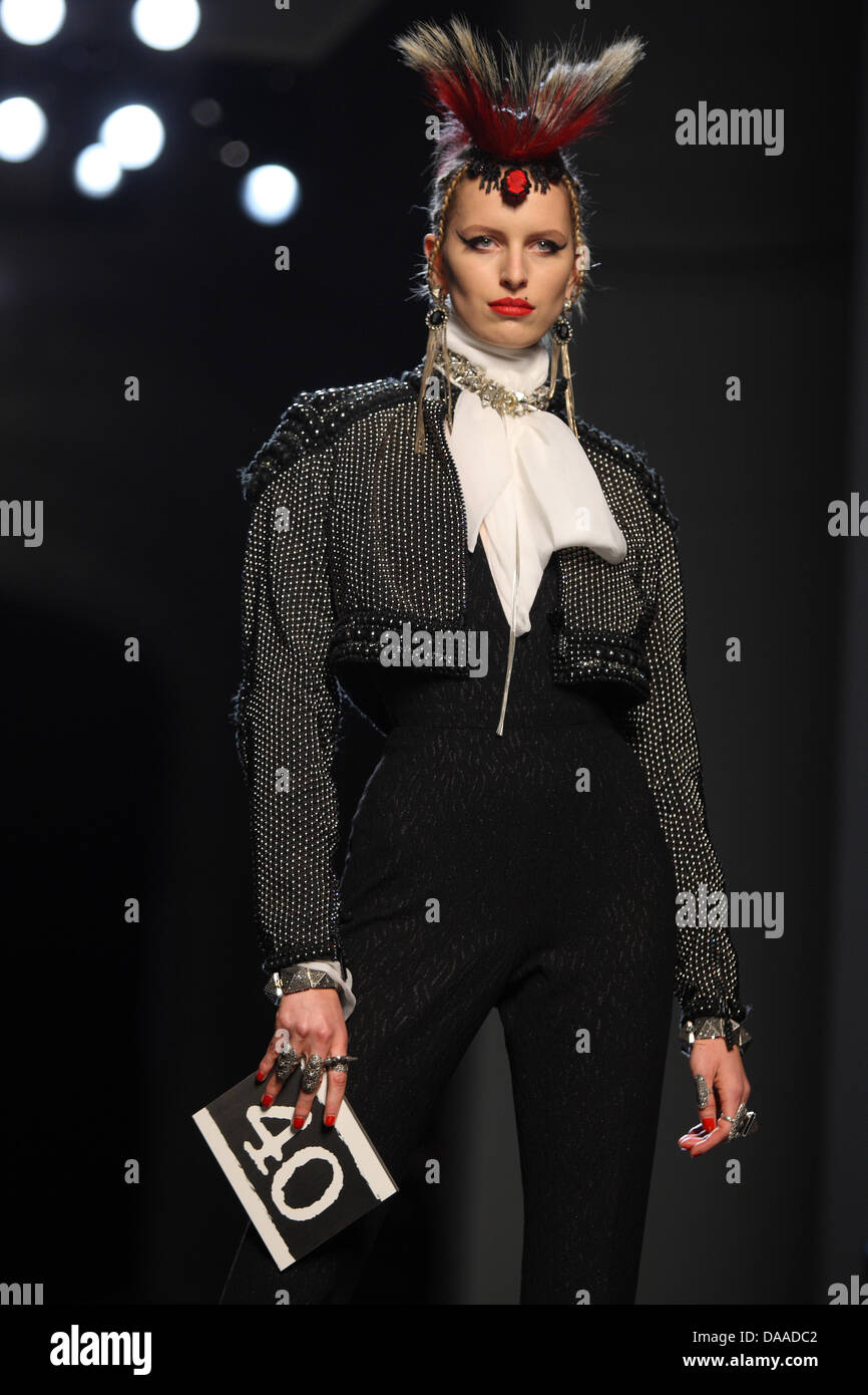 A model presents a creation by Jean Paul Gaultier of the Spring/Summer ...