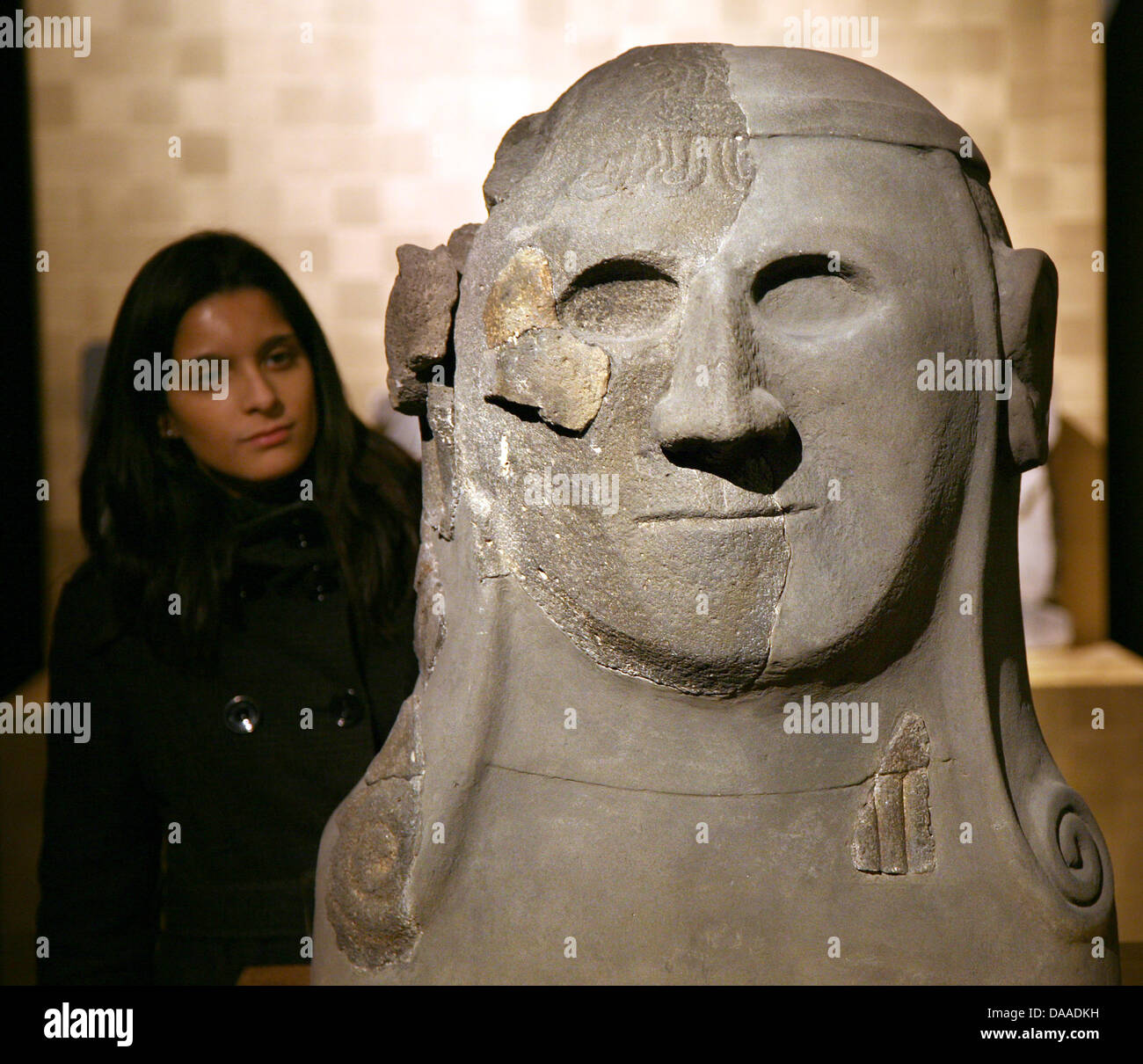 A sphinx sculpture dating 9th century BC is on display in the ...