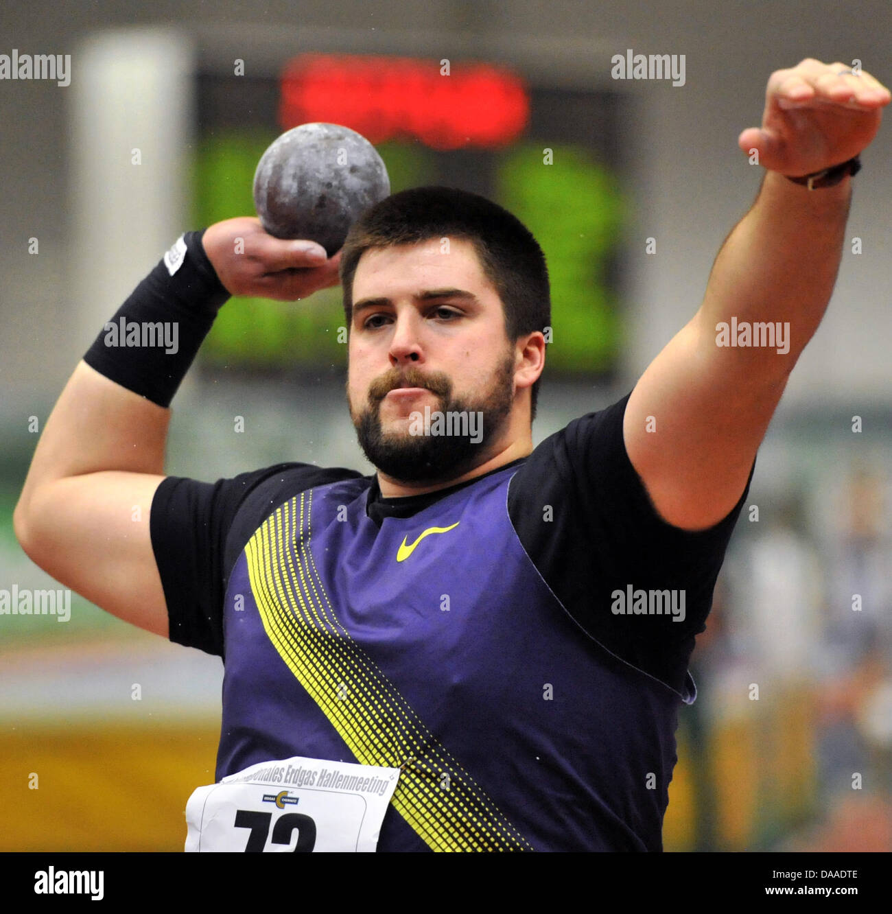 US shotput athlete Martin Cory prepares for an attempt at the ...