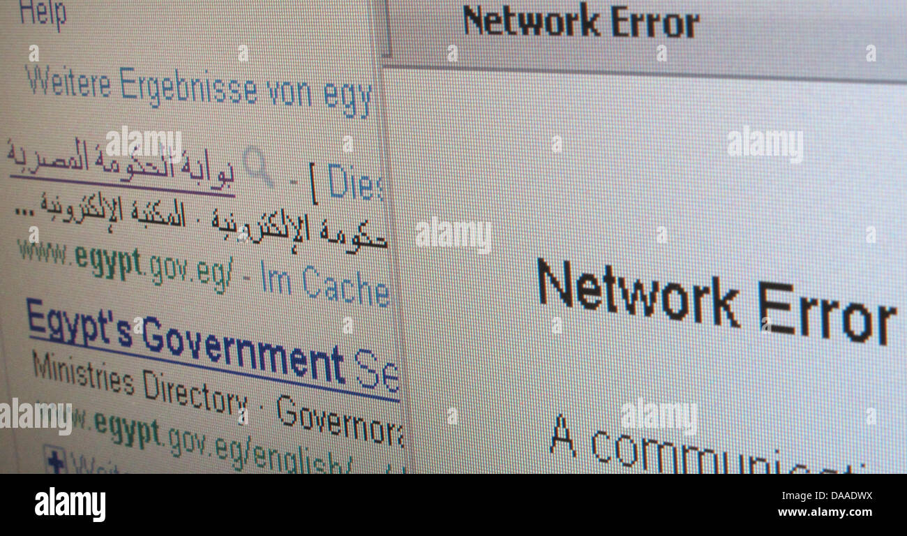 An illustration dated 28 January 2011 shows an internet error message ...