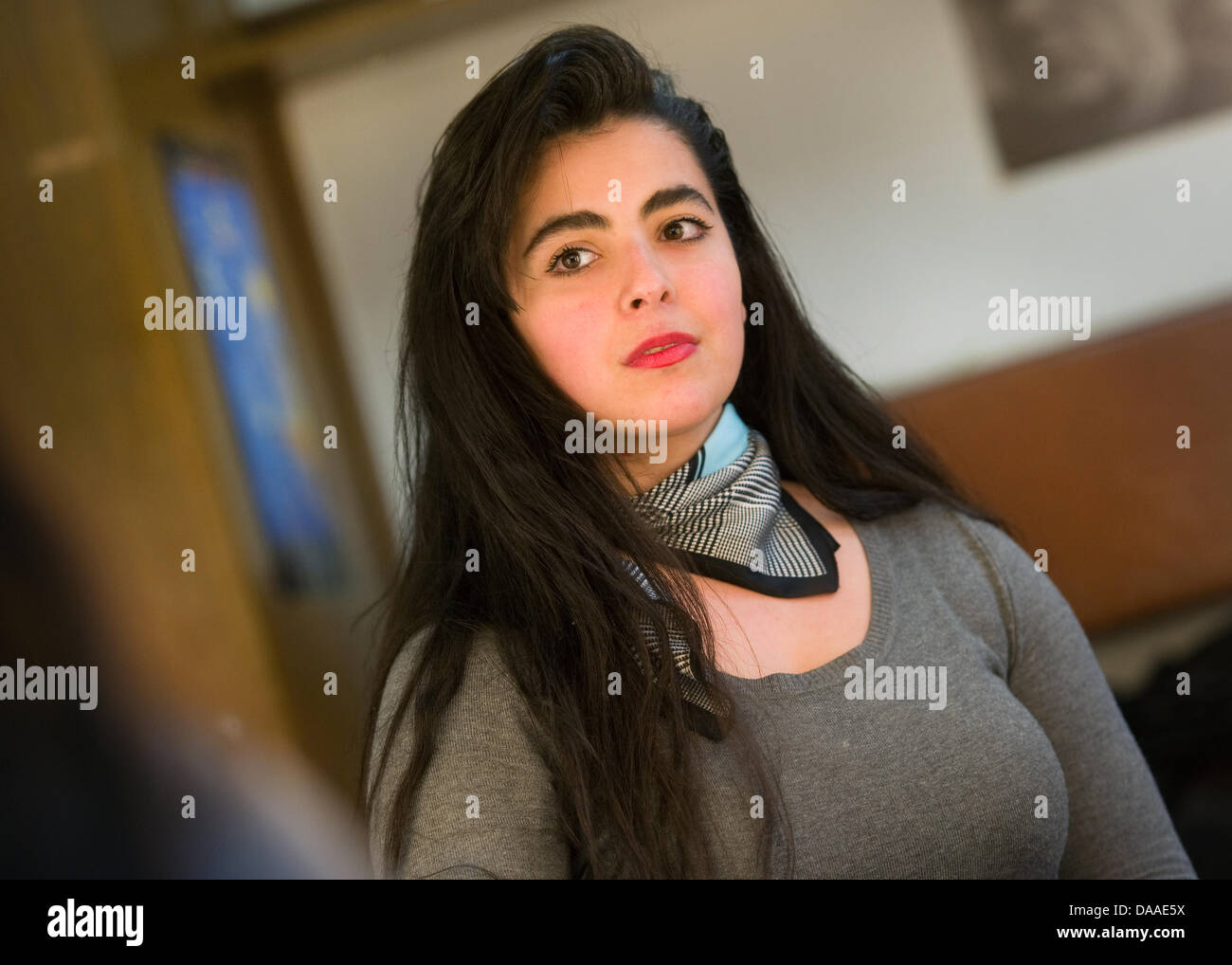 Egyptian mezzo-soprano Gala El Hadidi pictured at Semper opera in ...