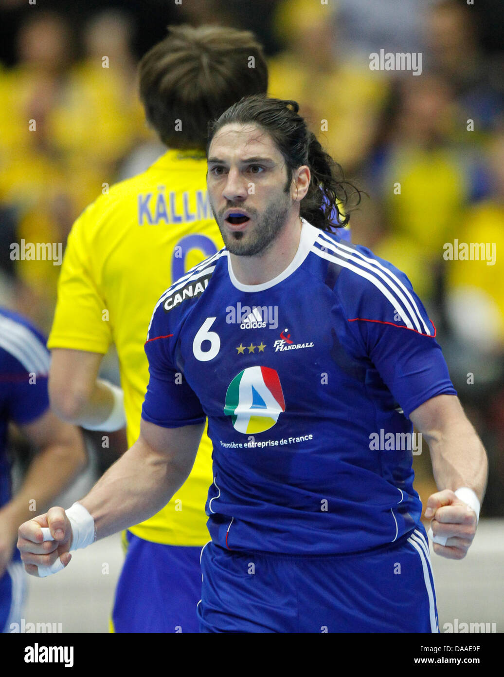 Bertrand Gille of France celebrates after scoring during the Men's ...