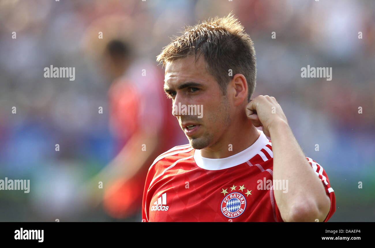 Arco, Italy. 08th July, 2013. Munich's Philipp Lahm is pictured during ...