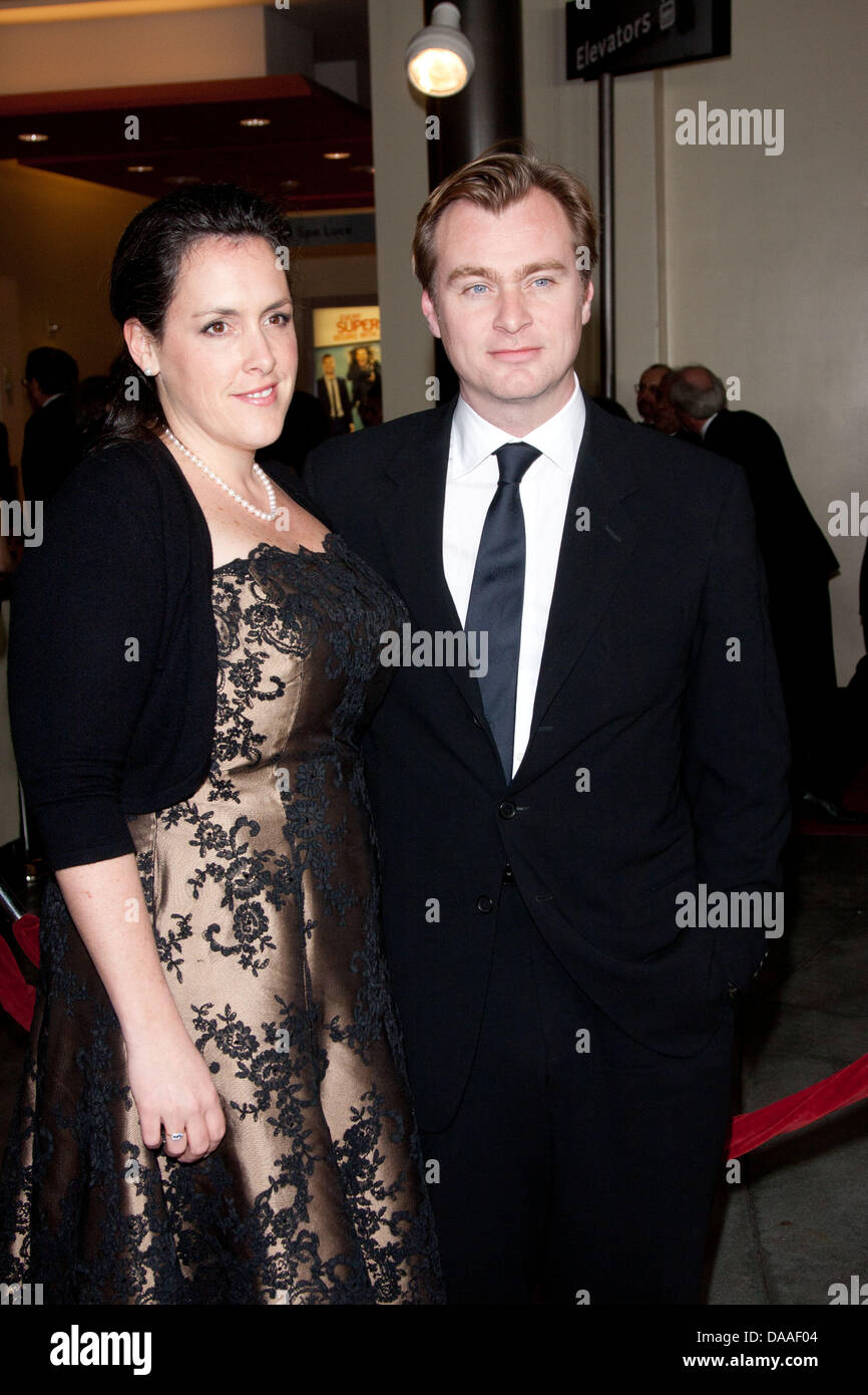 Director Christopher Nolan and producer Emma Thomas arrive at the press ...