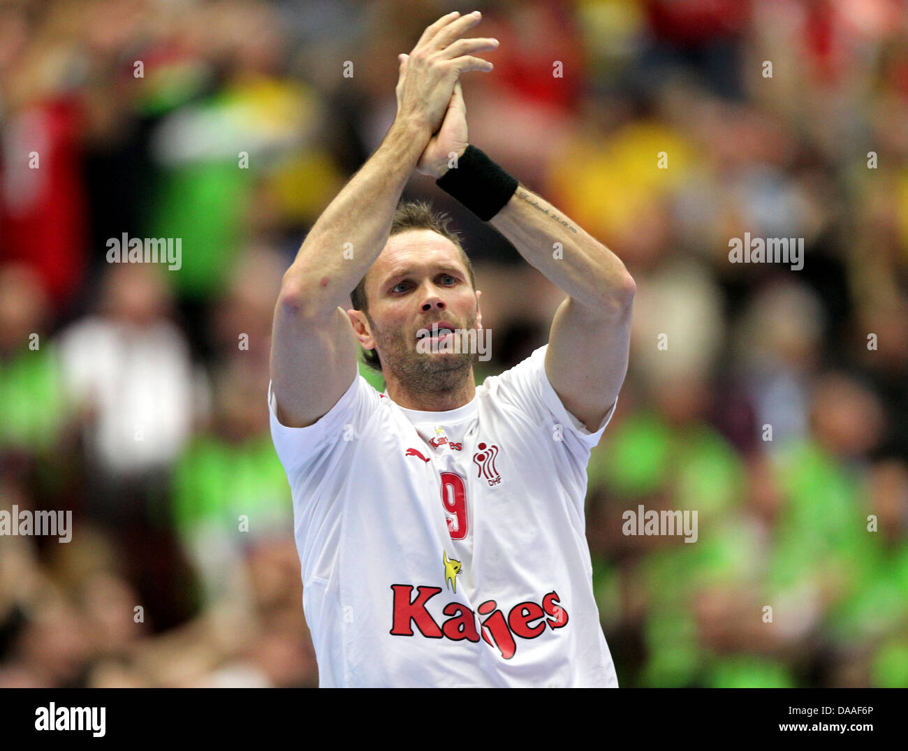 Lars Christiansen of Denmark celebrates after scoring during the final ...