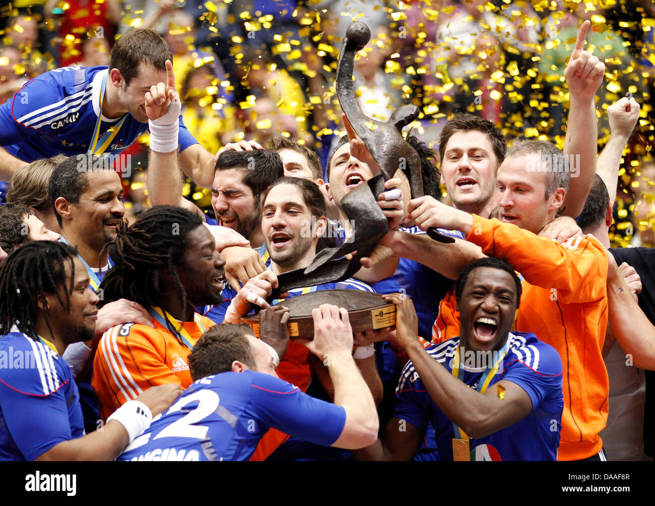 The French team celebrates after winning the final of the Men's ...