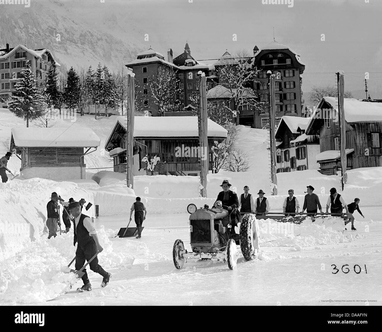 Switzerland, Europe, canton Bern, Bernese Oberland, Wengen, ice rink ...