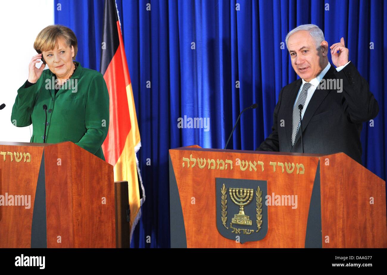 The Prime Minister of Israel, Benjamin Netanyahu and German Chancellor ...