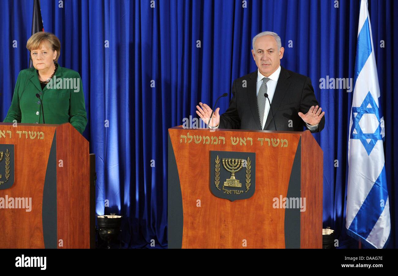 The Prime Minister of Israel, Benjamin Netanyahu and German Chancellor ...