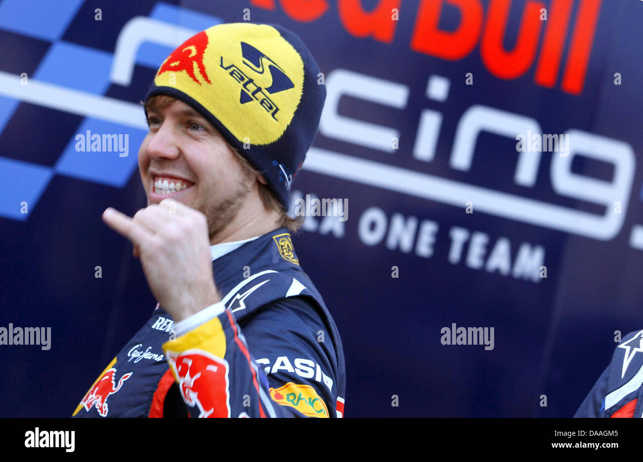 German Formula One driver Sebastian Vettel unveils Red Bull Racing's ...