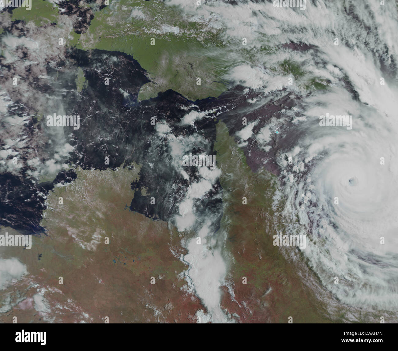 An image of Cyclone Yasi approaching the northeast coast of Australia ...